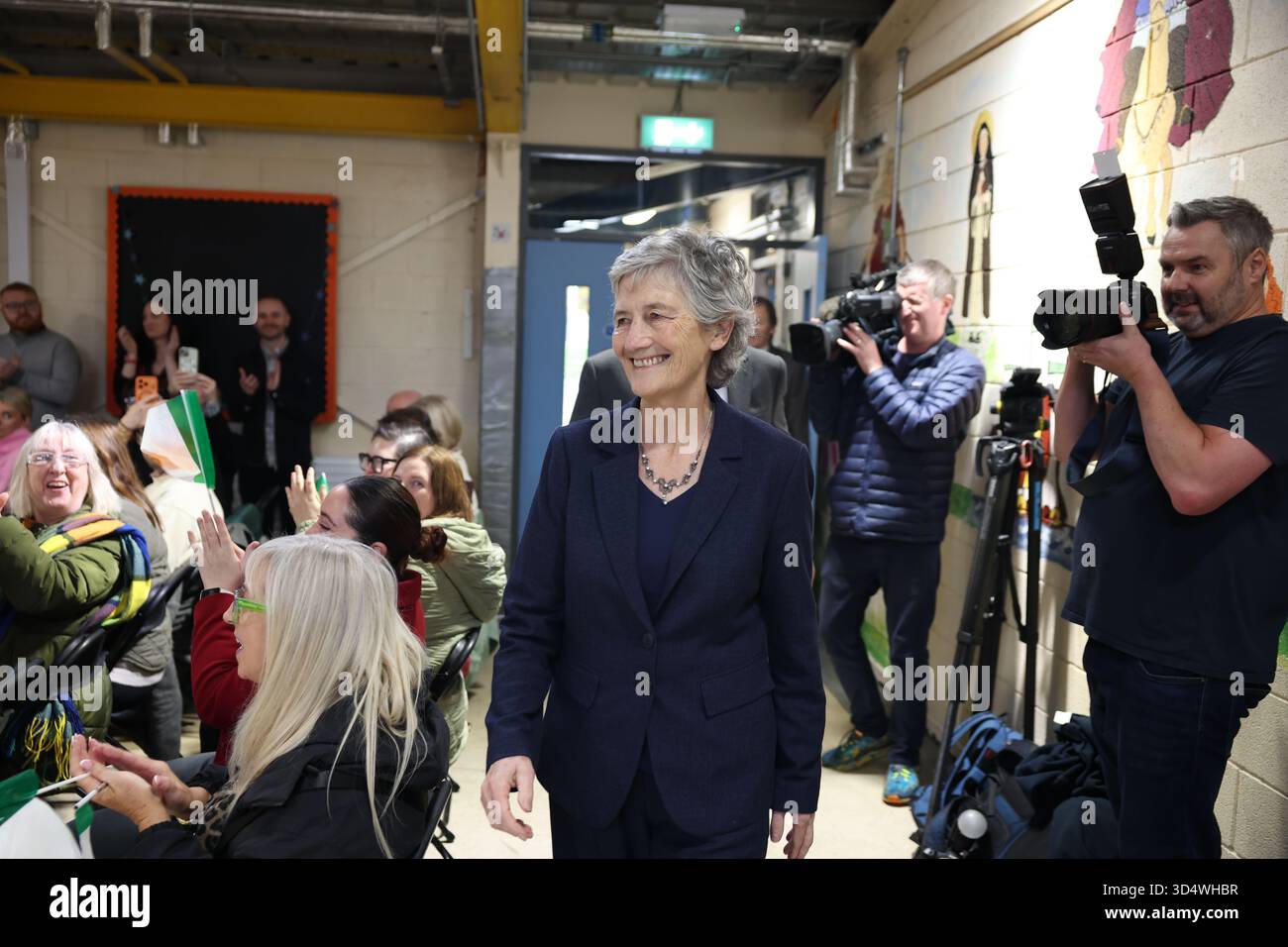 President Catherine Connolly during a visit to Gaelscoil Inse Chor in ...