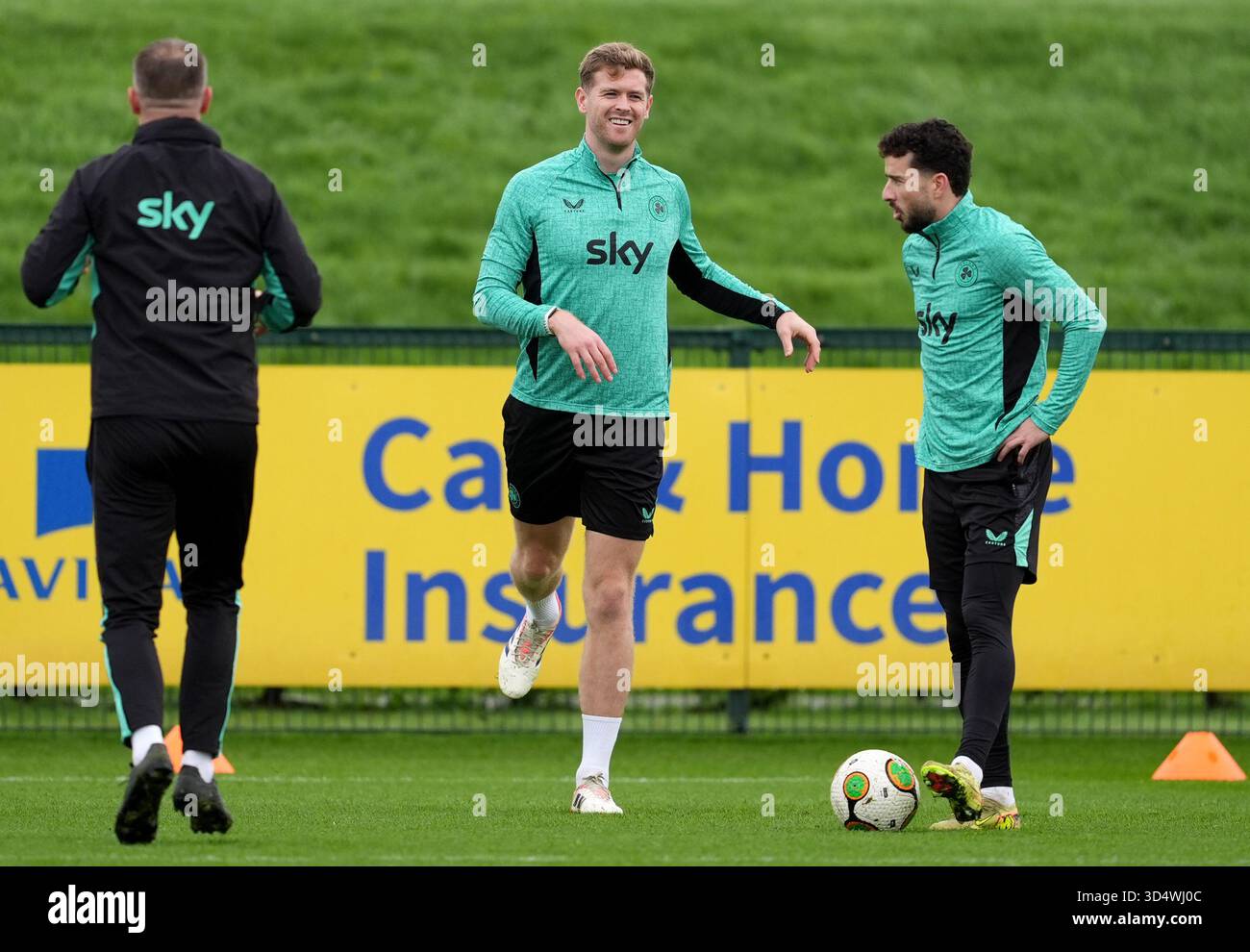 Republic of Ireland's Nathan Collins (centre) during a training session ...
