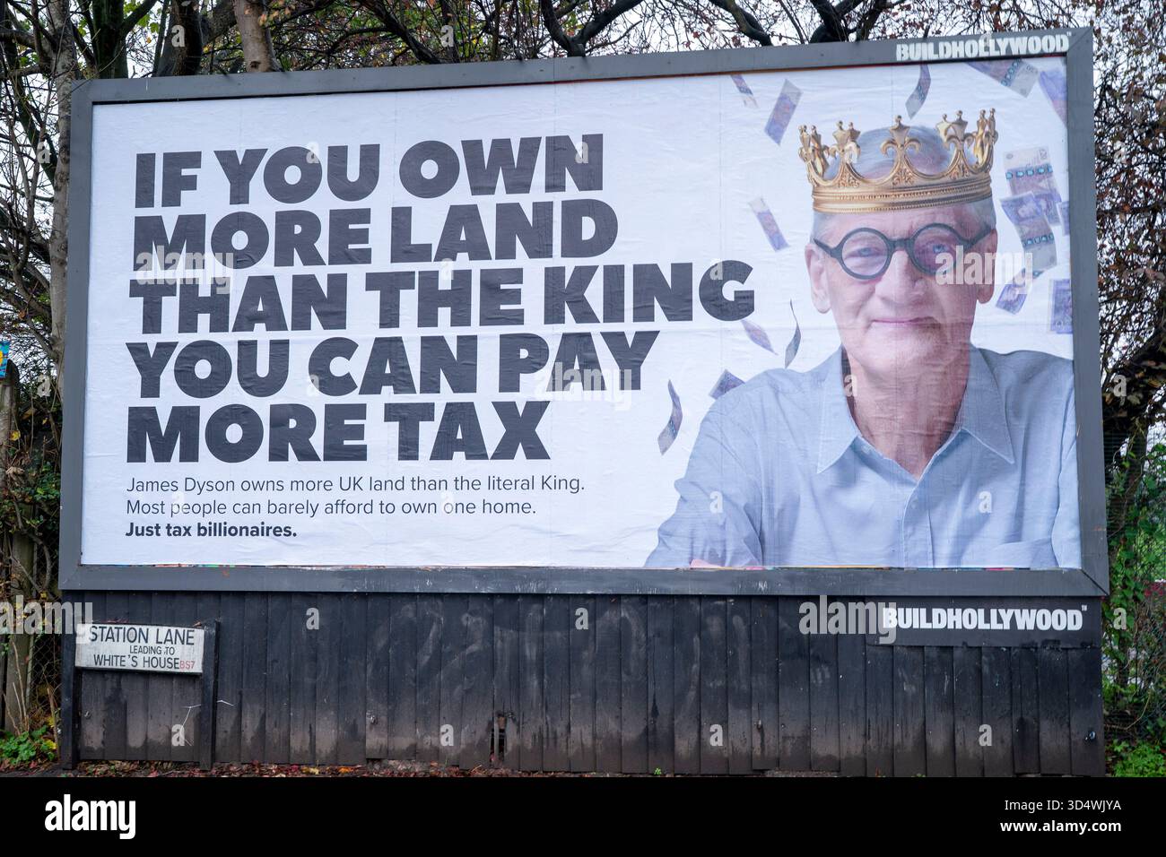 A billboard showing James Dyson in Bristol, which has been installed by ...