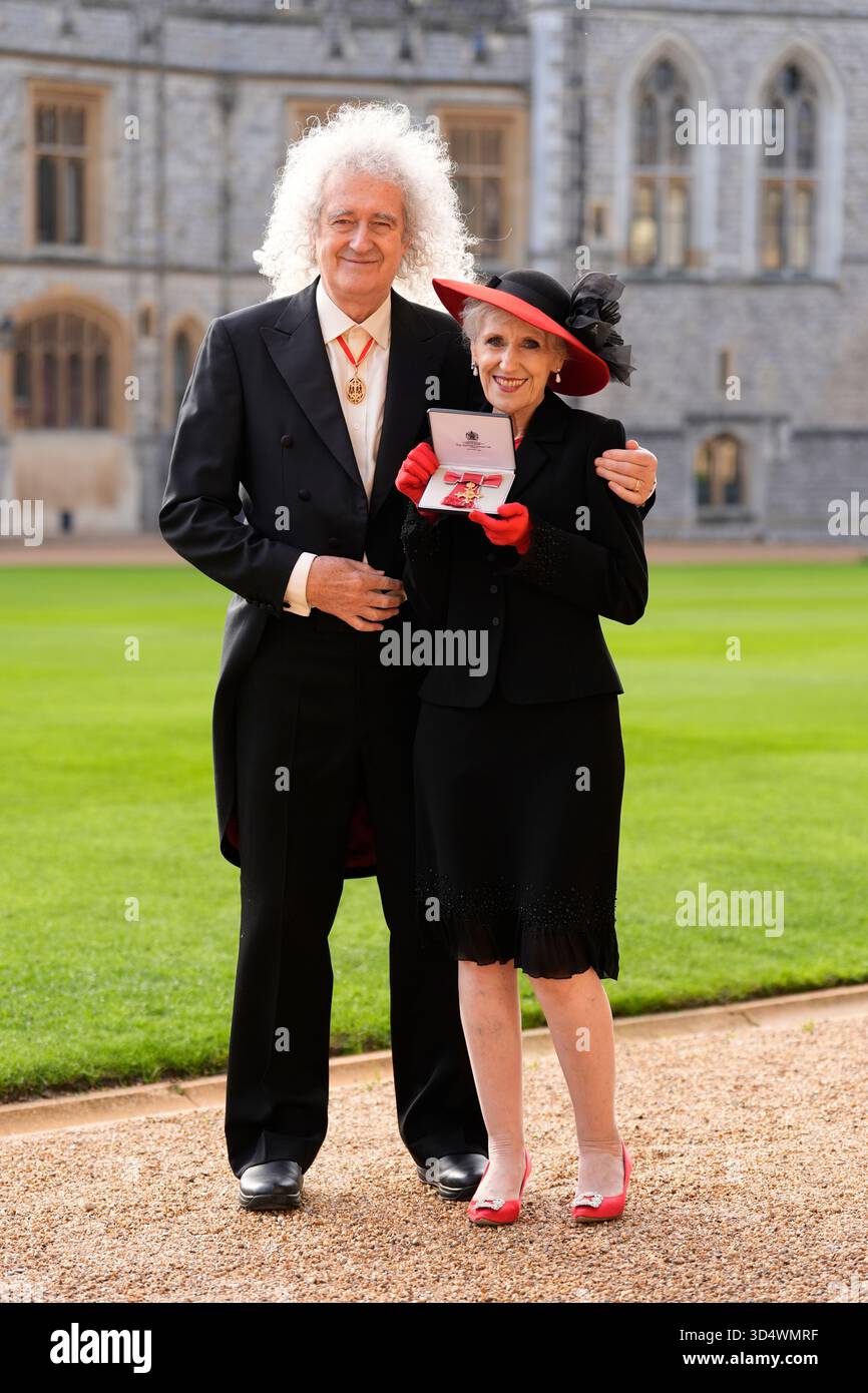Lady Anita May (Anita Dobson) with her husband Sir Brian May after she ...