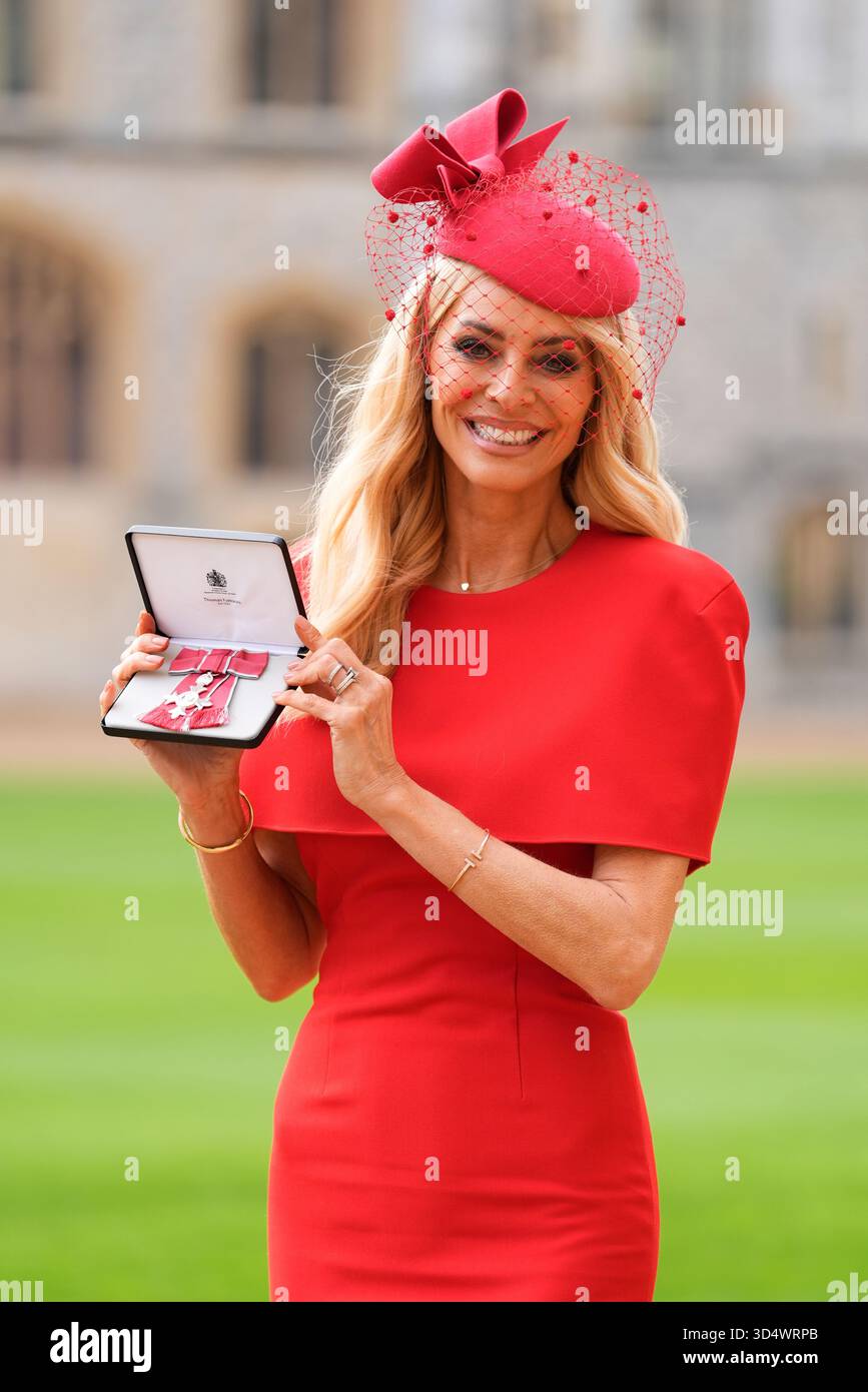 Tess Daly after being made a Member of the Order of the British Empire ...