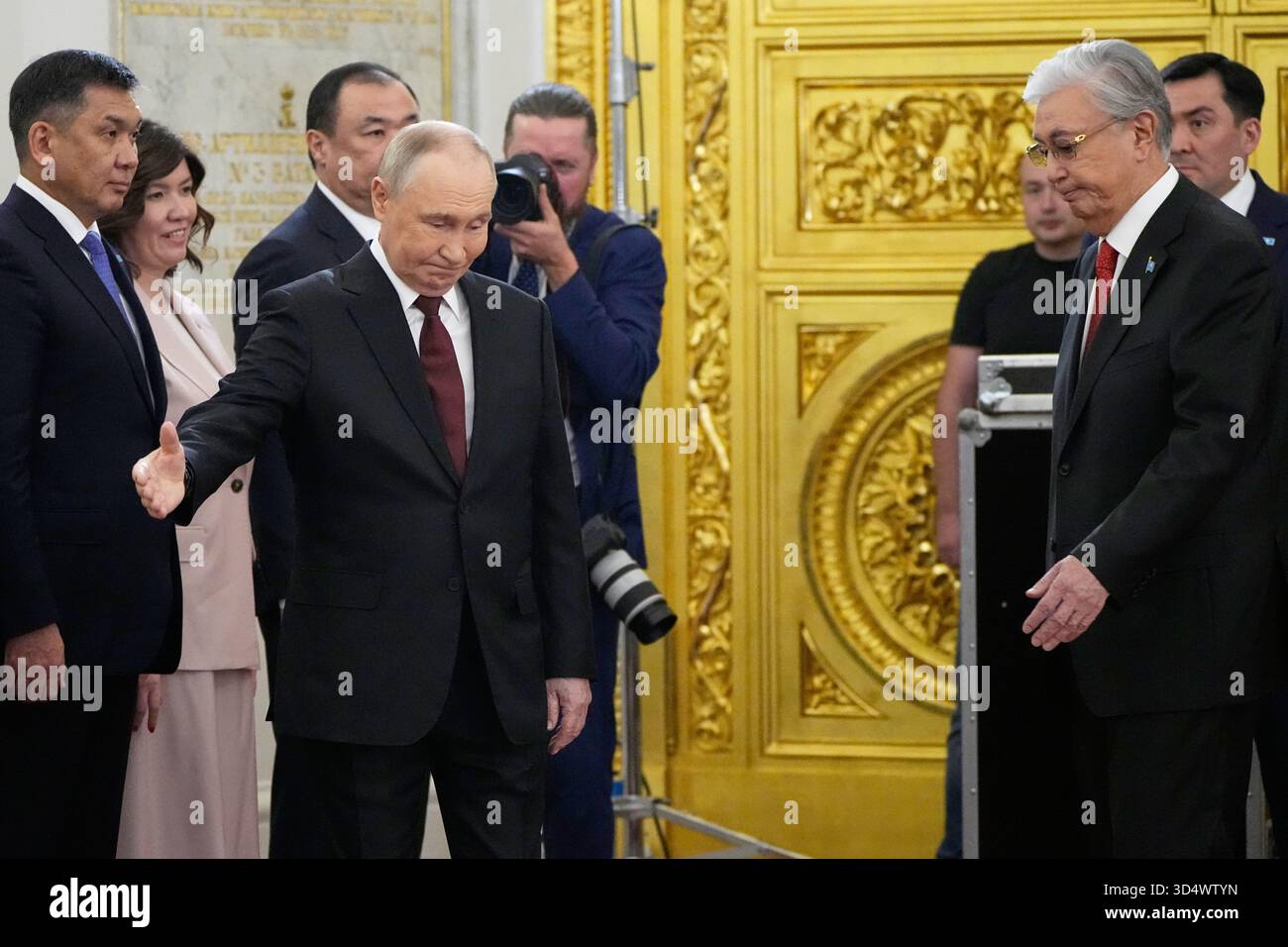 Russia's President Vladimir Putin gestures during a meeting with ...