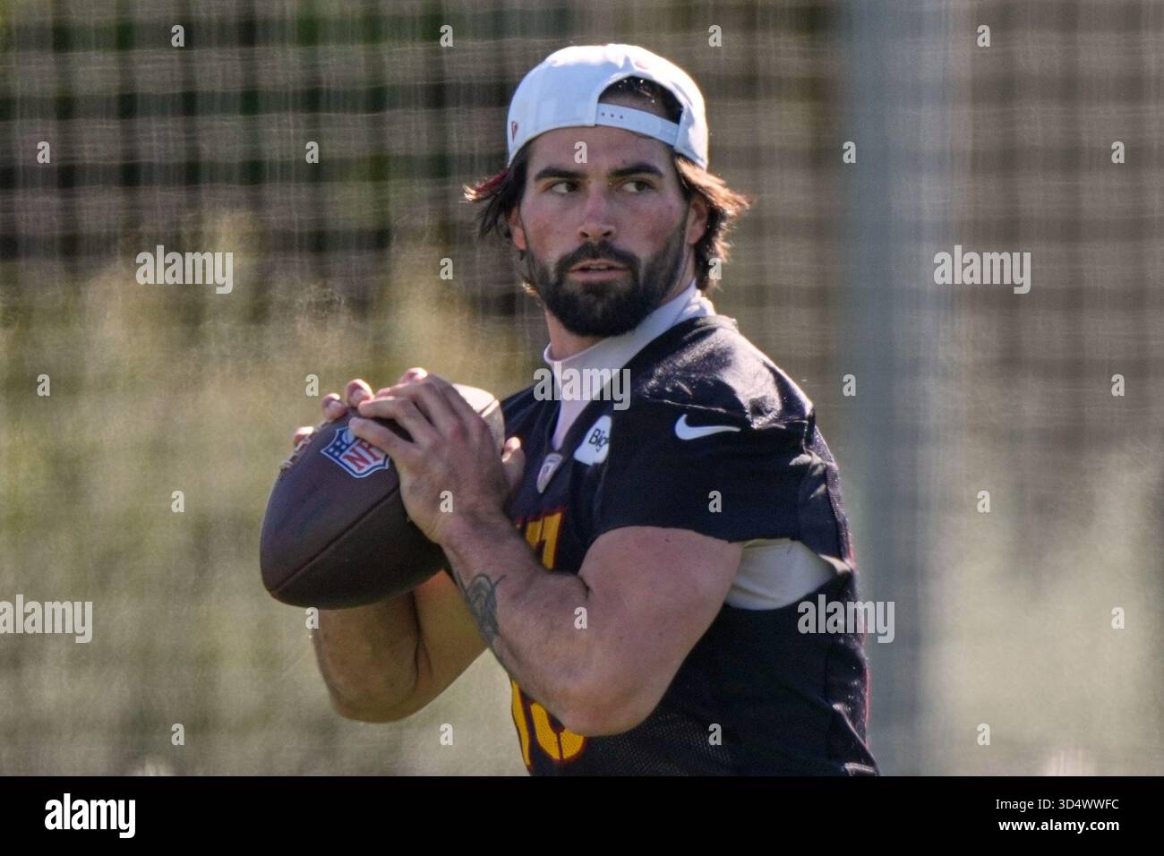 Washington Commanders quarterback Sam Hartman (15) during a training ...