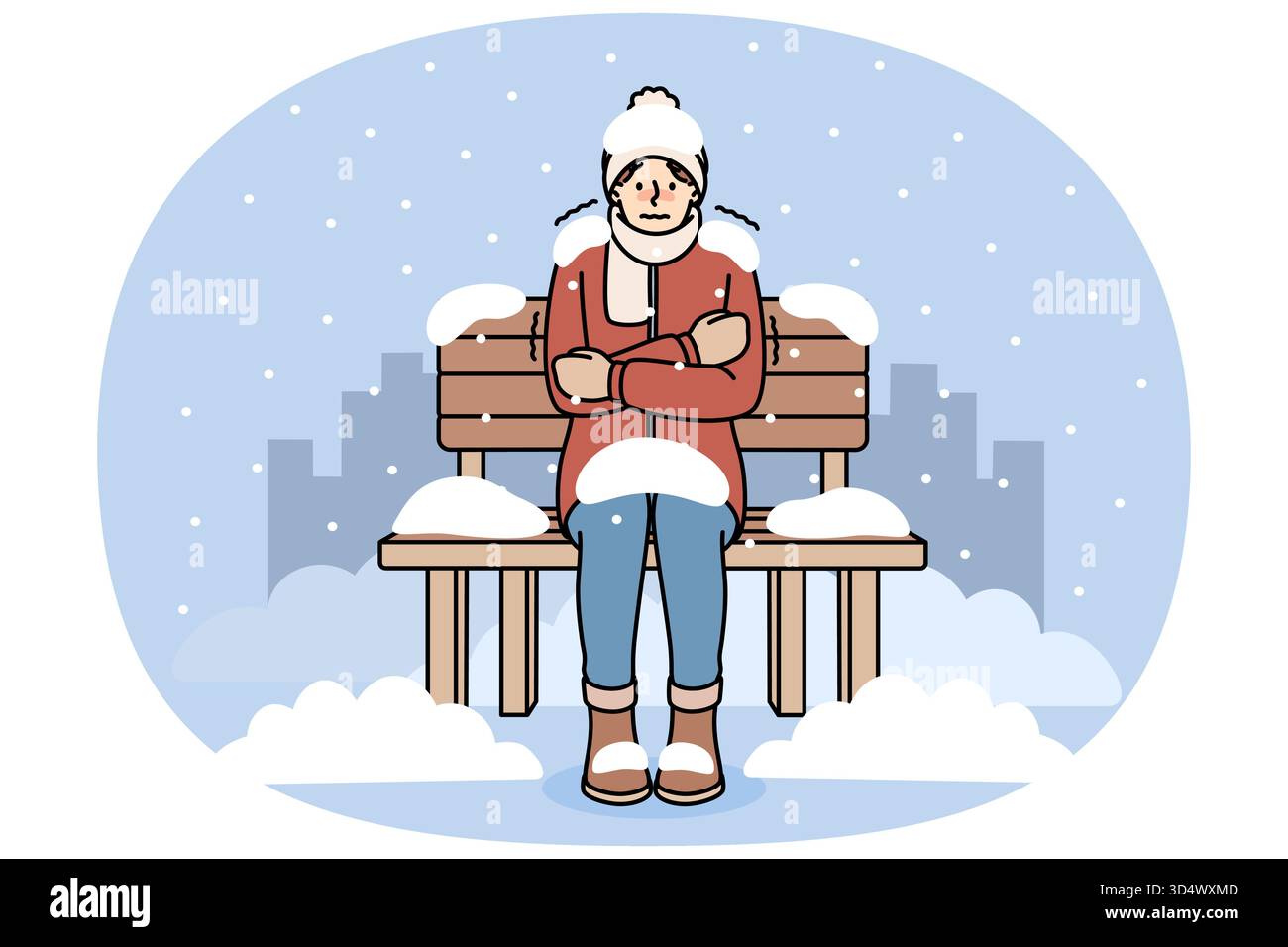 Frozen homeless man on Stock Vector Images - Alamy