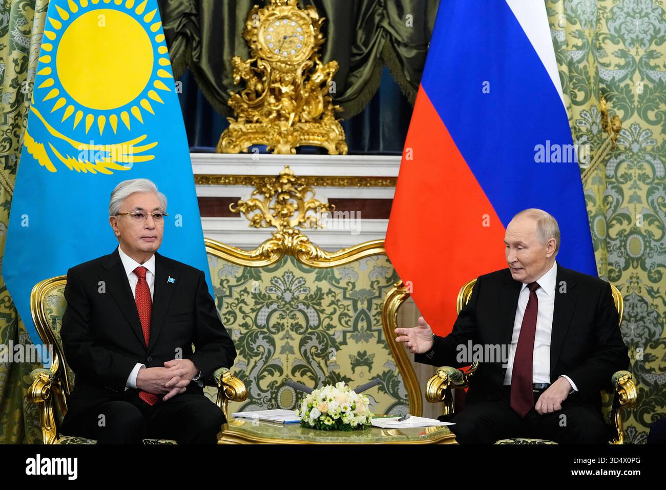 Russia's President Vladimir Putin, right, and Kazakhstan's President ...