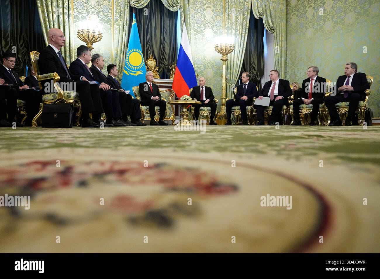 Russia's President Vladimir Putin, center right, and Kazakhstan's ...
