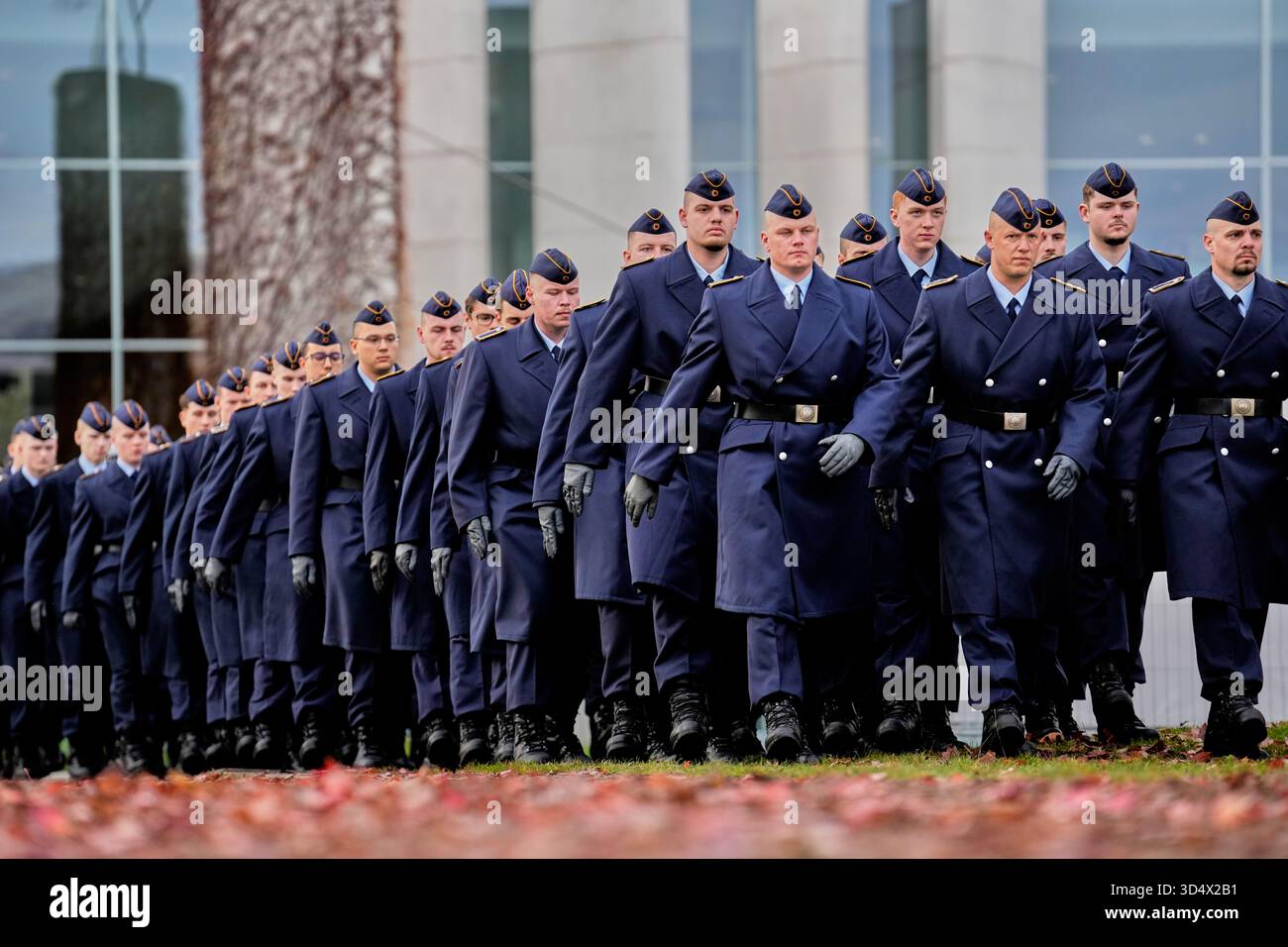 Recruits take part in the ceremonial pledge as a central event to mark ...
