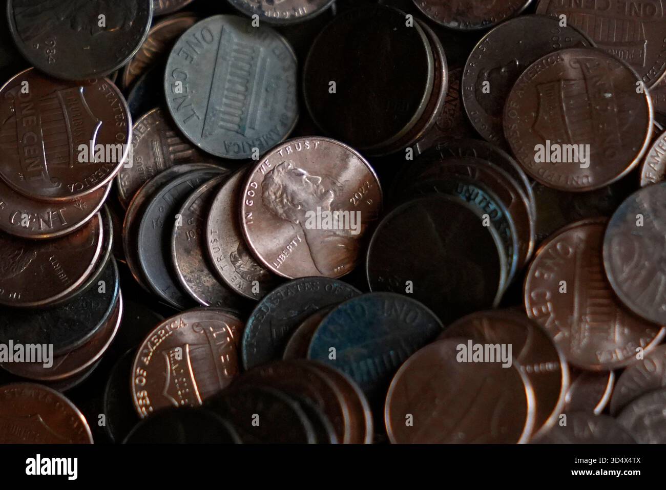 FILE - Pennies are piled up Feb. 10, 2025, in Richardson, Texas. (AP ...