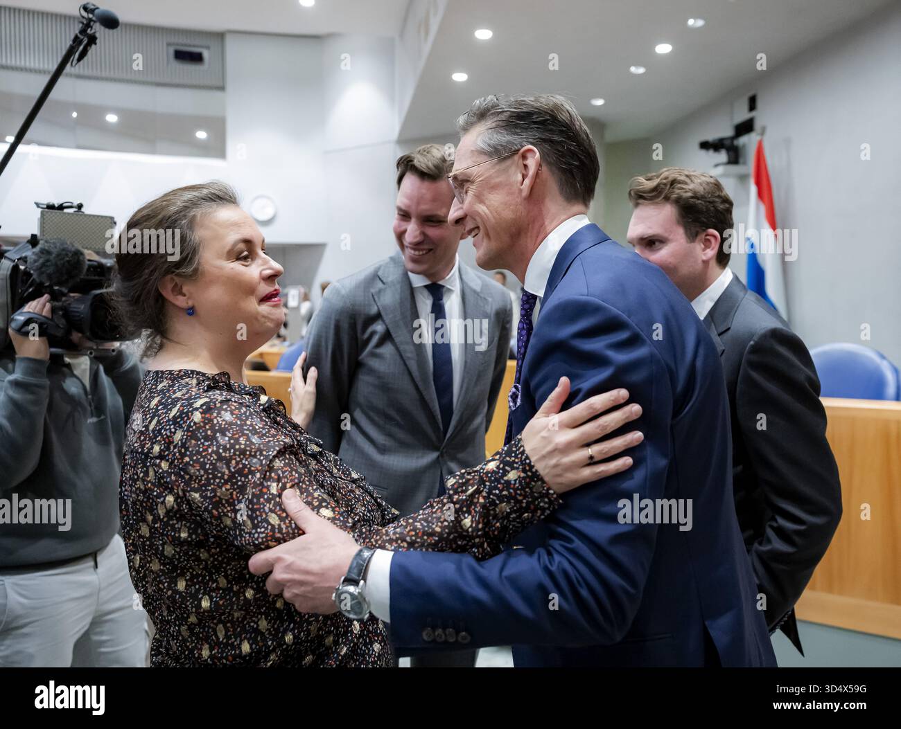 THE HAGUE - Annabel Nanninga (JA21) and Joost Eerdmans (JA21) after the ...