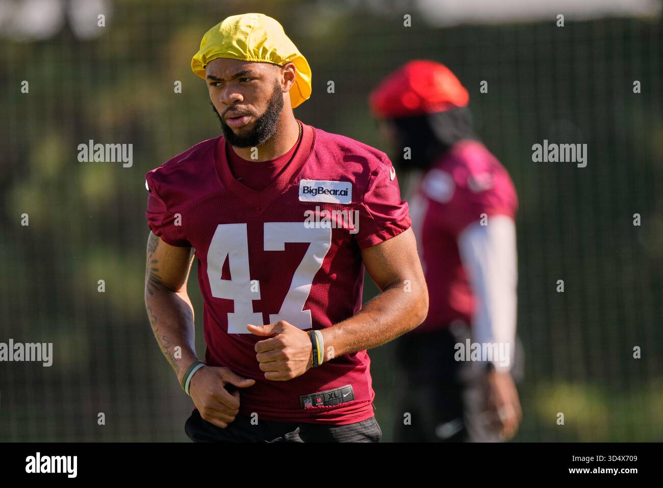 Washington Commanders safety Robert McDaniel (47) during a training ...