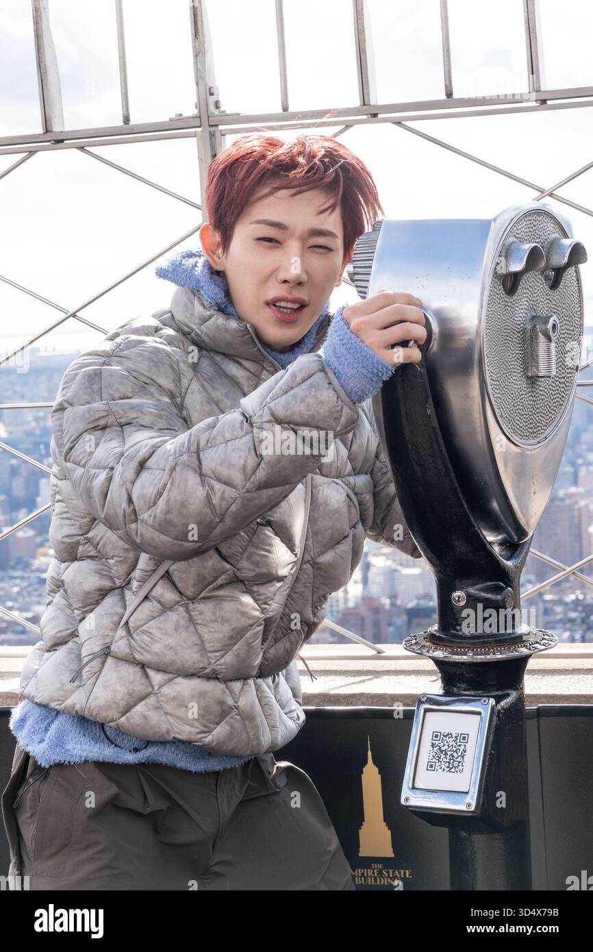 South Korean singer Wonho (Lee Ho-seok) visits the Empire State ...