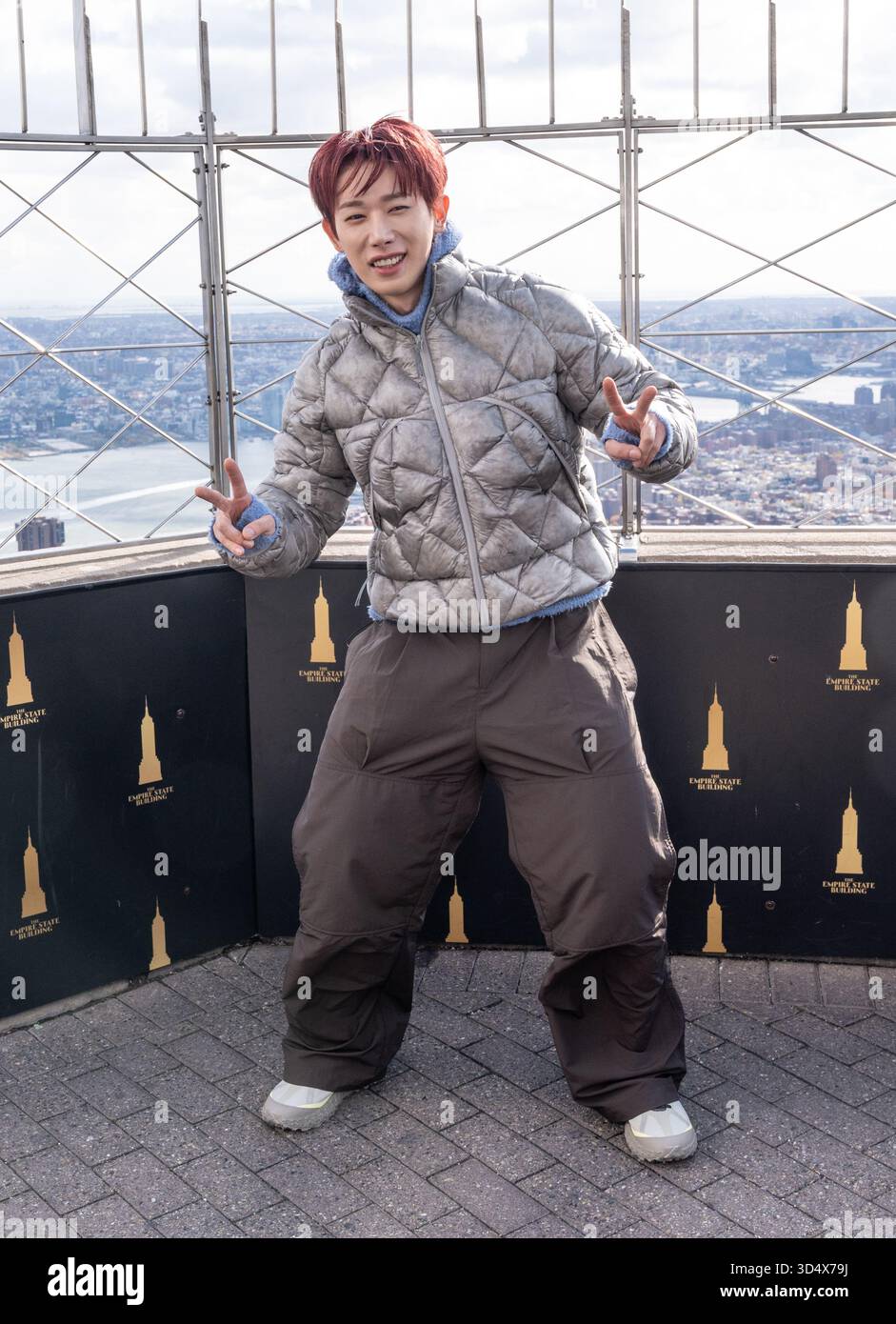 South Korean singer Wonho (Lee Ho-seok) visits the Empire State ...