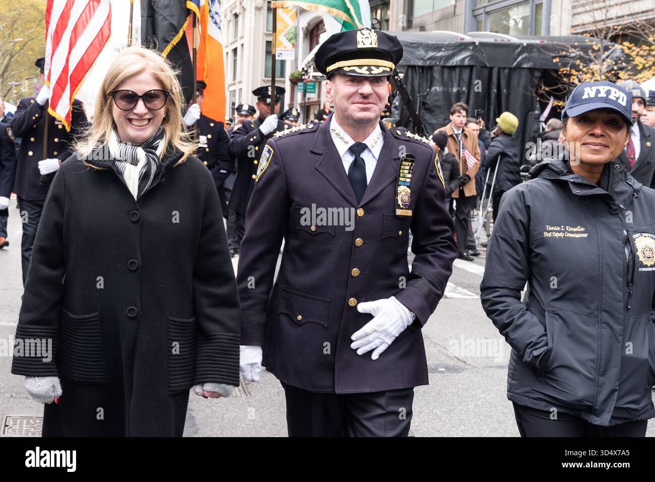 Police Commissioner Jessica Tisch and Chief of the NYPD Department Michael LiPetri participate ...