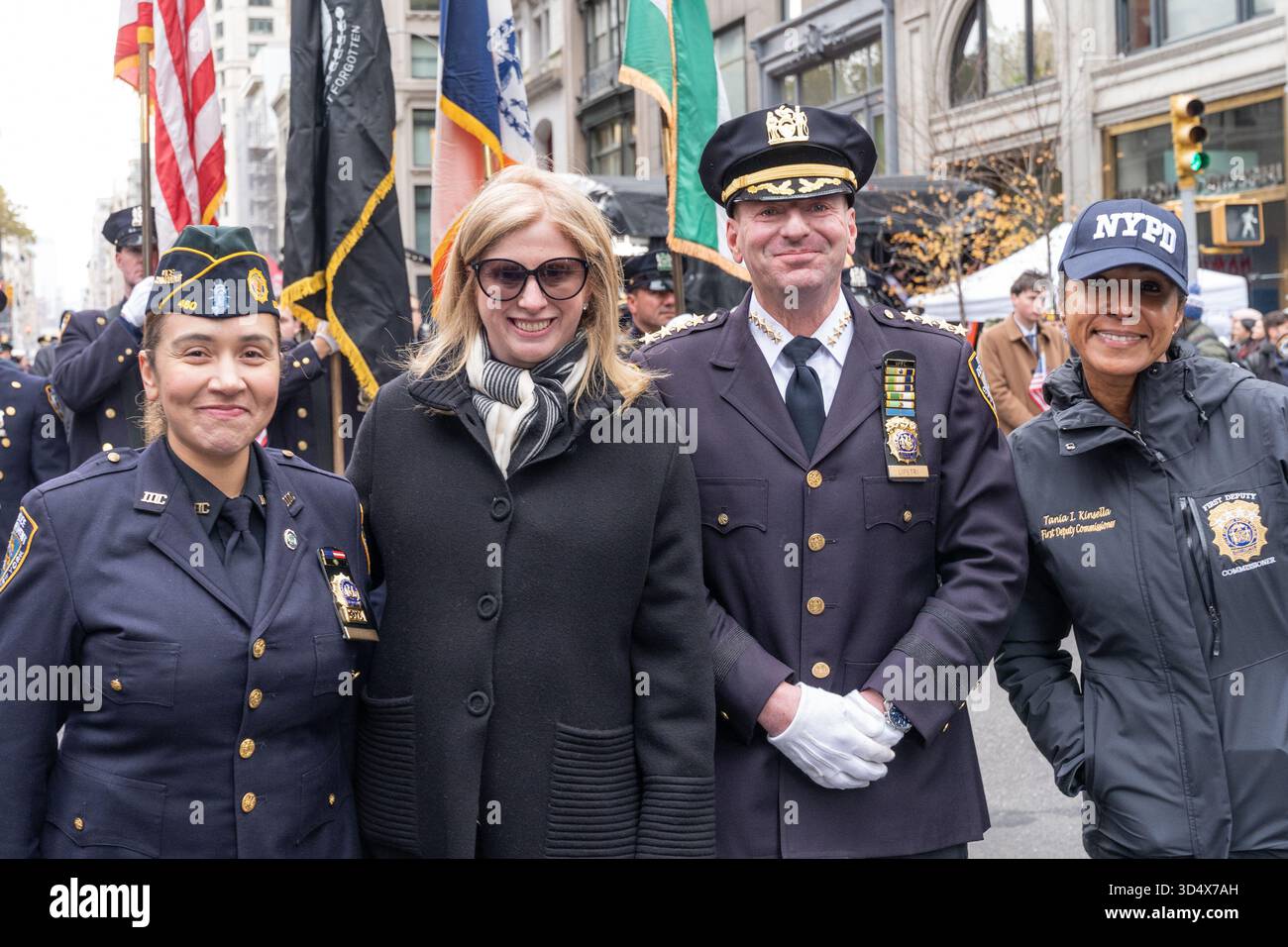 Police Commissioner Jessica Tisch and Chief of the NYPD Department Michael LiPetri participate ...