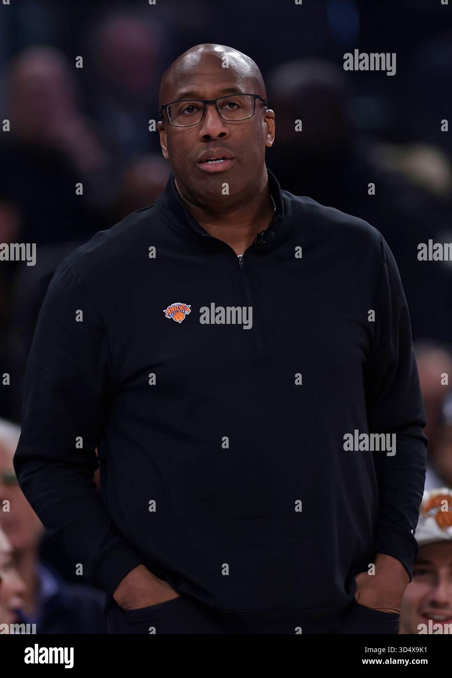 New York Knicks head coach Mike Brown looks on during the first half of ...