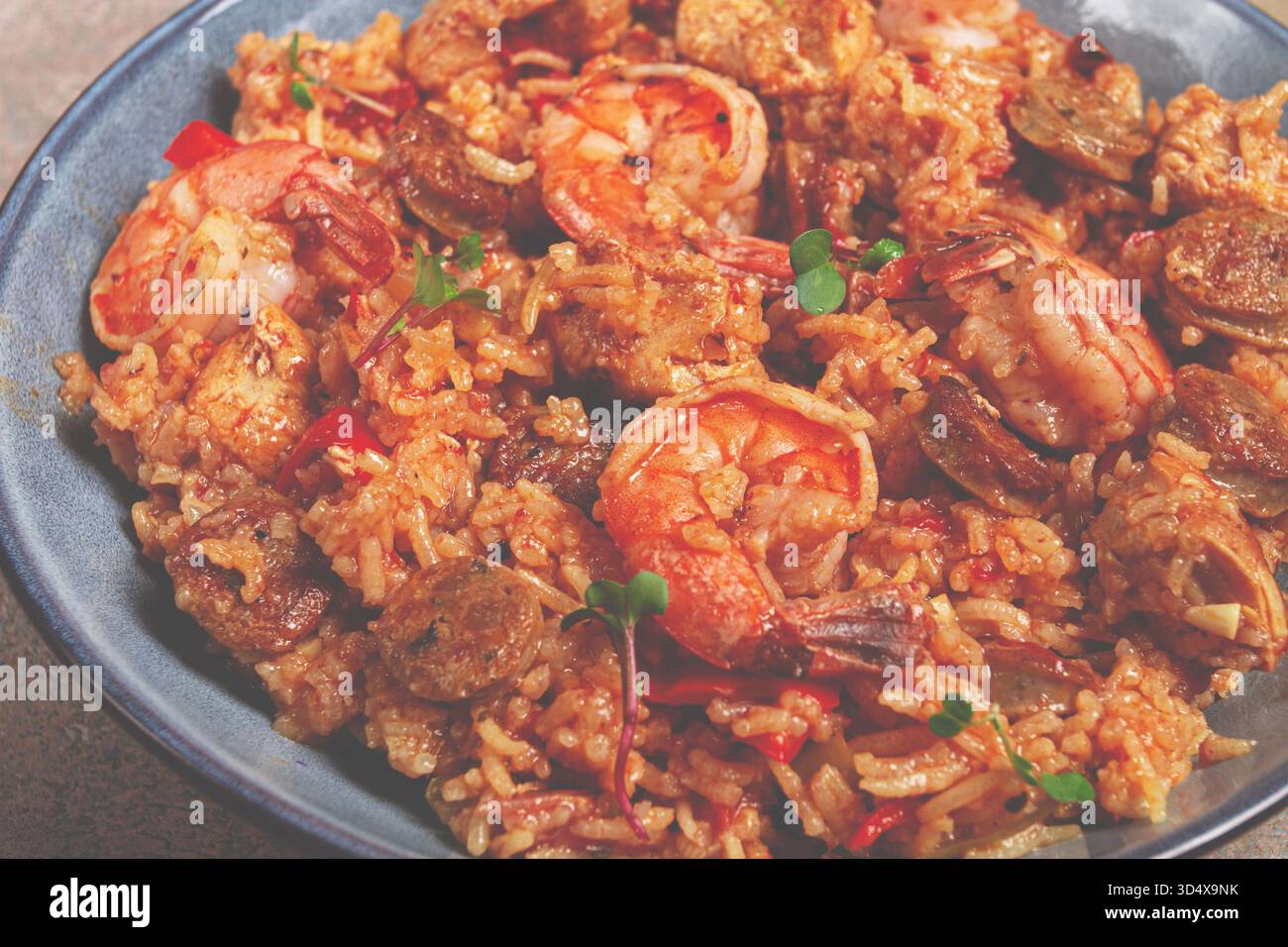 Jambalaya, Creole dish, American pilaf, rice with chicken and shrimp ...