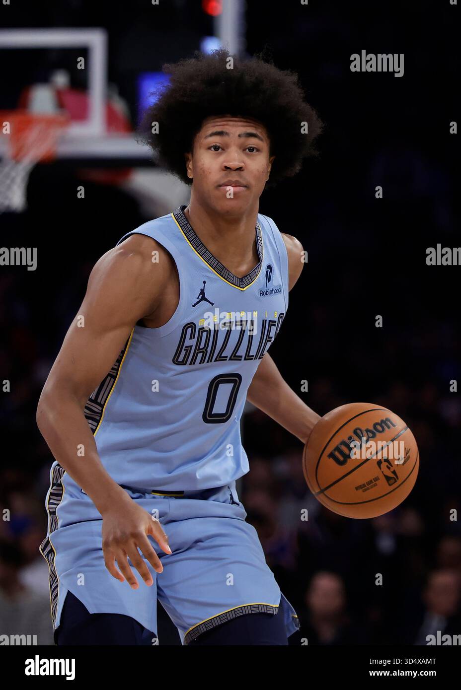 Memphis Grizzlies forward Jaylen Wells (0) looks to pass during the ...