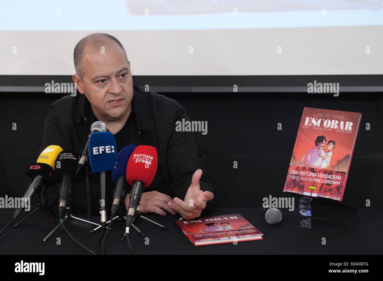 Pablo Escobar's son, Juan Pablo Escobar, during the presentation of the ...