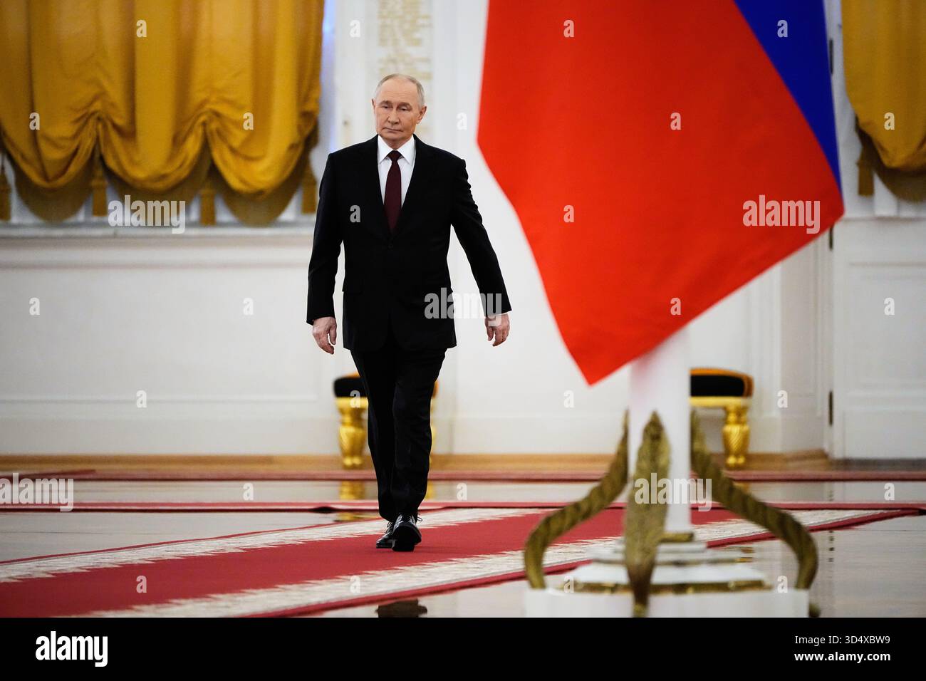 Russia's President Vladimir Putin arrives for a meeting with Kazakhstan ...