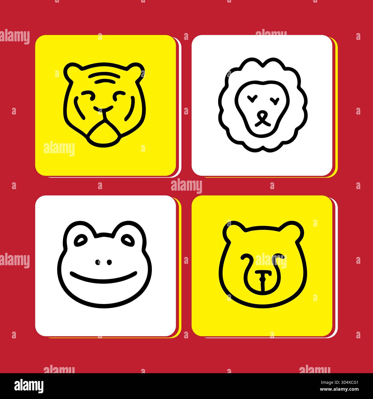 Cartoon animal faces Stock Vector Images - Alamy