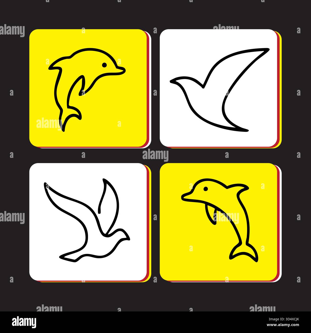 Dolphin icon modern line Stock Vector Images - Alamy