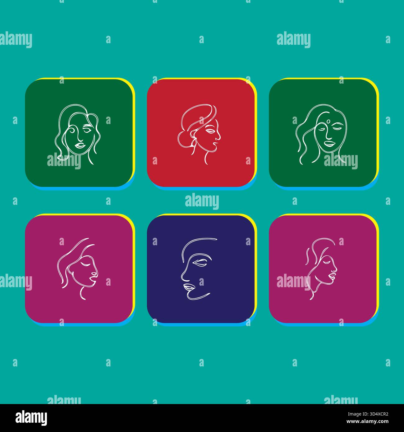 Line art female Stock Vector Images - Alamy