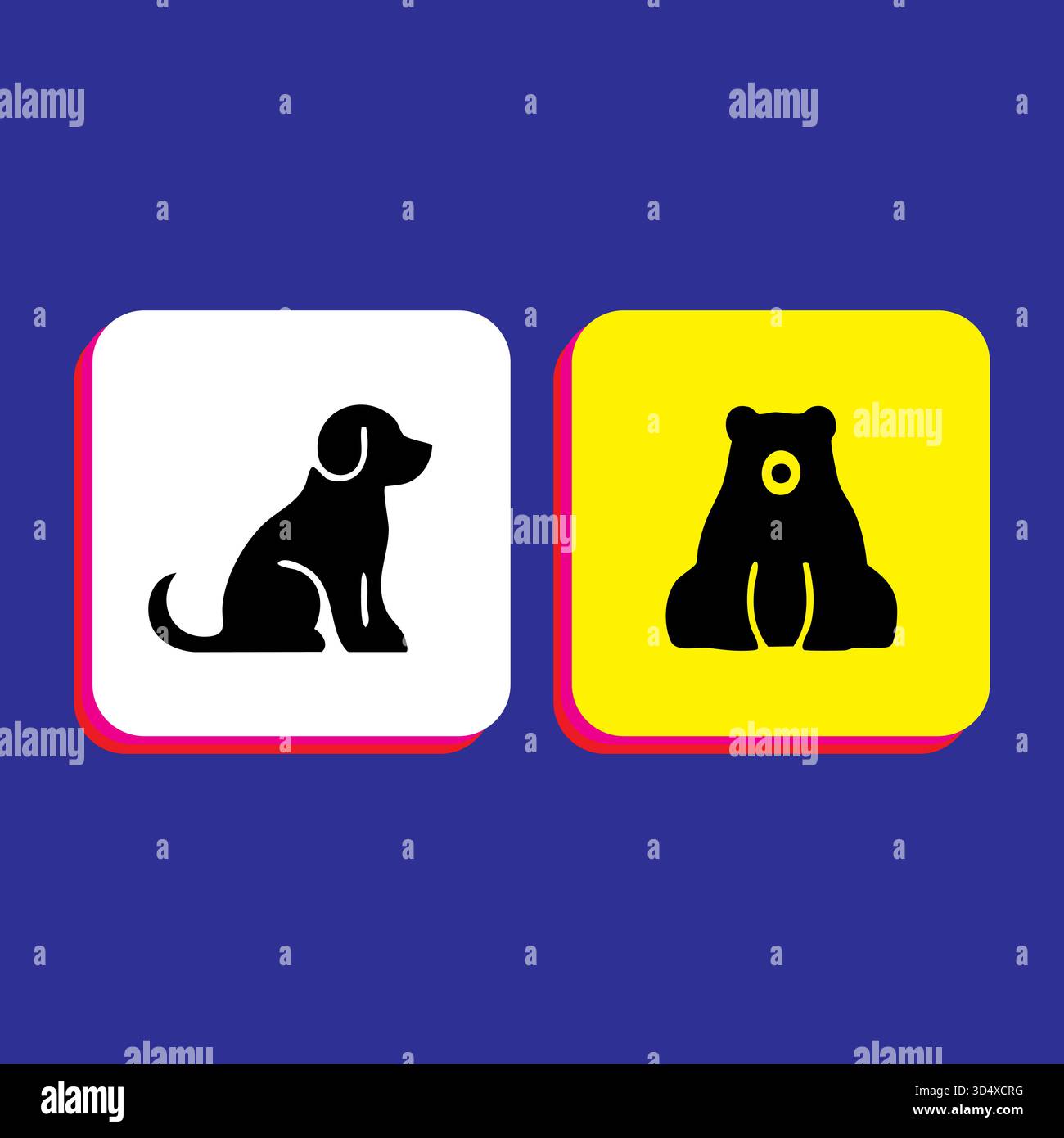 Minimalist white dog icon hi-res stock photography and images - Alamy