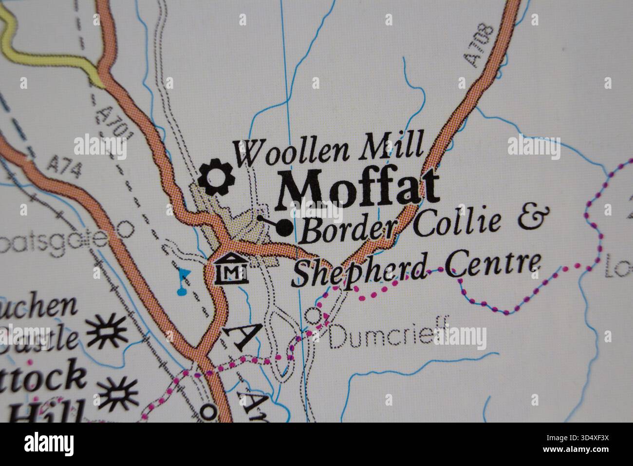 Moffat outline map hi-res stock photography and images - Alamy