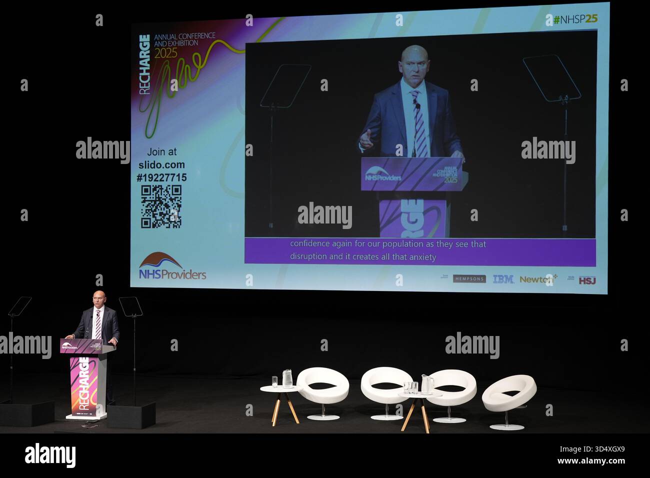 NHS chief executive Sir Jim Mackey speaking at the NHS Providers ...