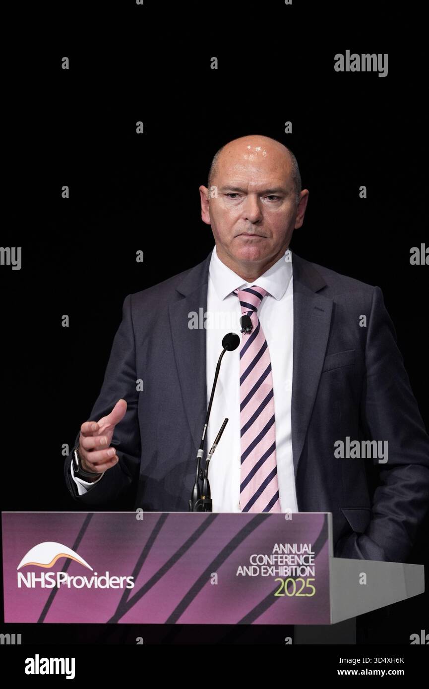 NHS chief executive Sir Jim Mackey speaking at the NHS Providers ...