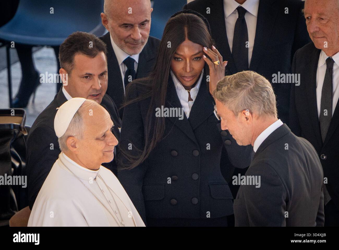 British supermodel and actress Naomi Campbell meets Pope Leo XIV during ...