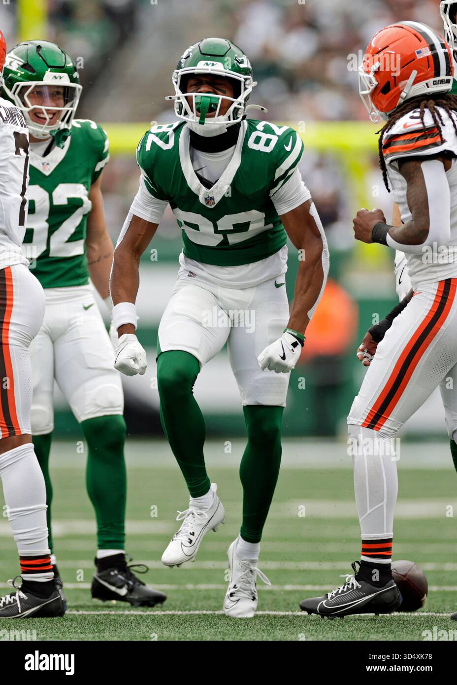 New York Jets wide receiver Arian Smith (82) reacts during an NFL ...