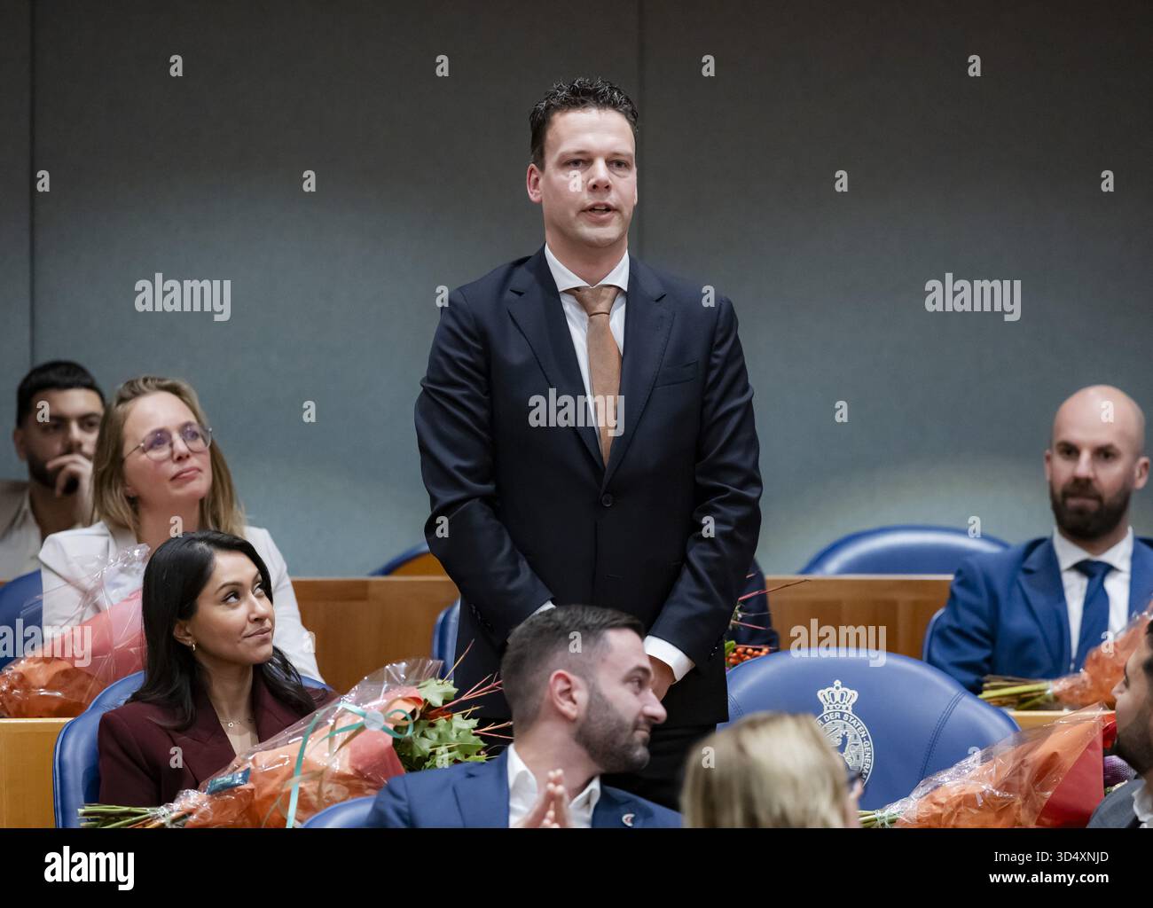 THE HAGUE - Hendrik-Jan Oosterhuis (D66) during the swearing-in ...
