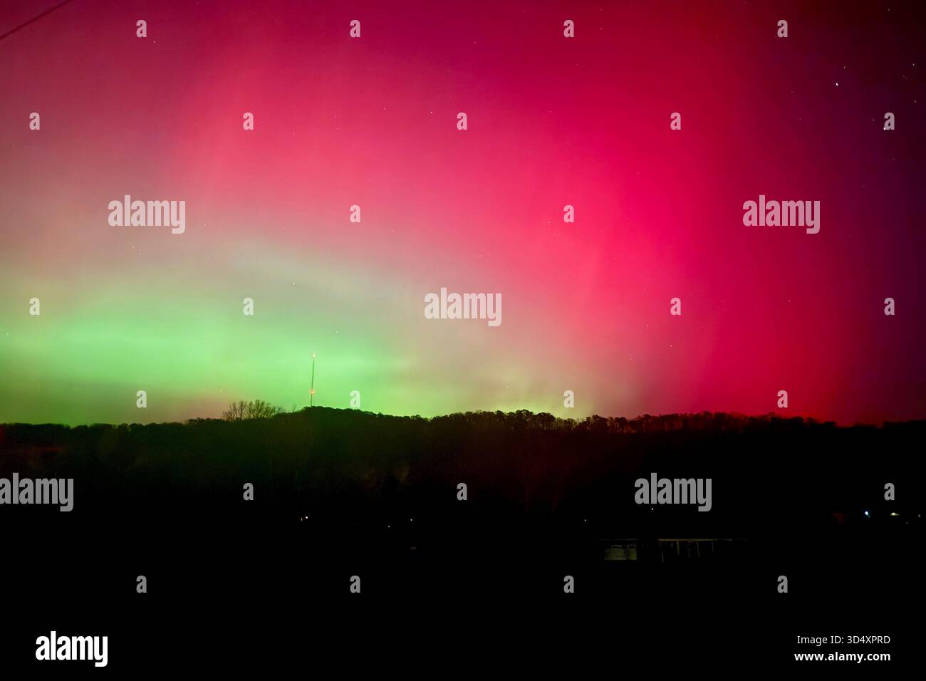 Aurora borealis, also known as the northern lights, lights up the night ...