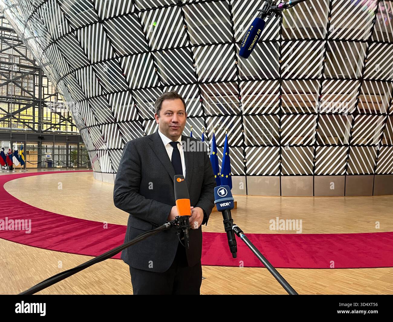 12 November 2025, Belgium, Brüssel: German Finance Minister Lars ...
