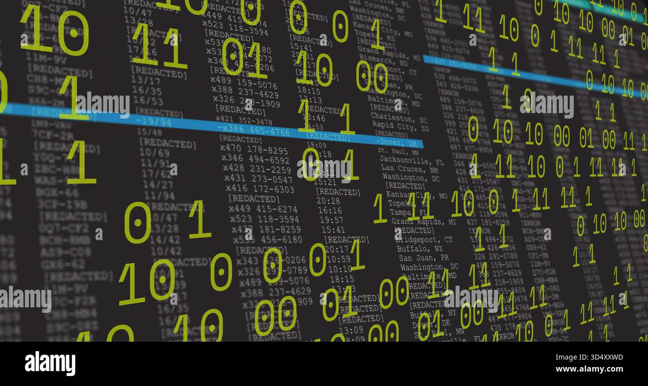 Displaying cyan binary digits hi-res stock photography and images - Alamy