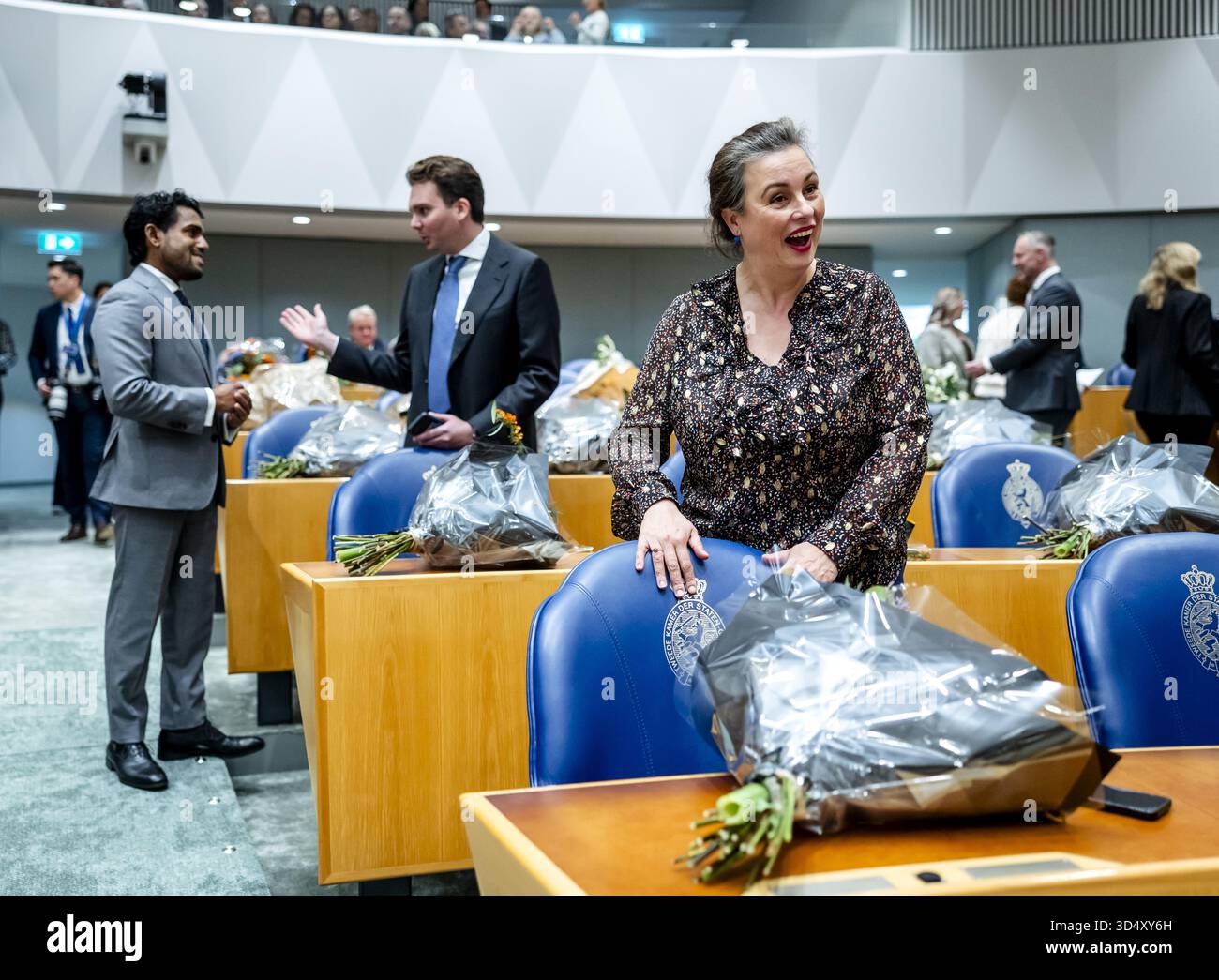 THE HAGUE - Annabel Nanninga (JA21) points to her new position before ...