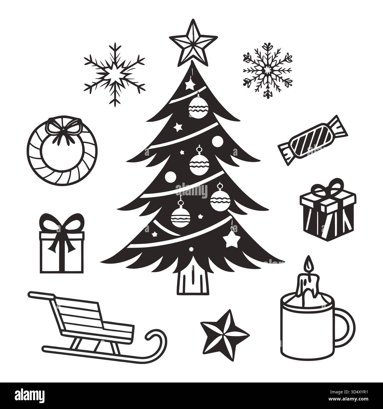 Printable icons christmas Stock Vector Images - Alamy