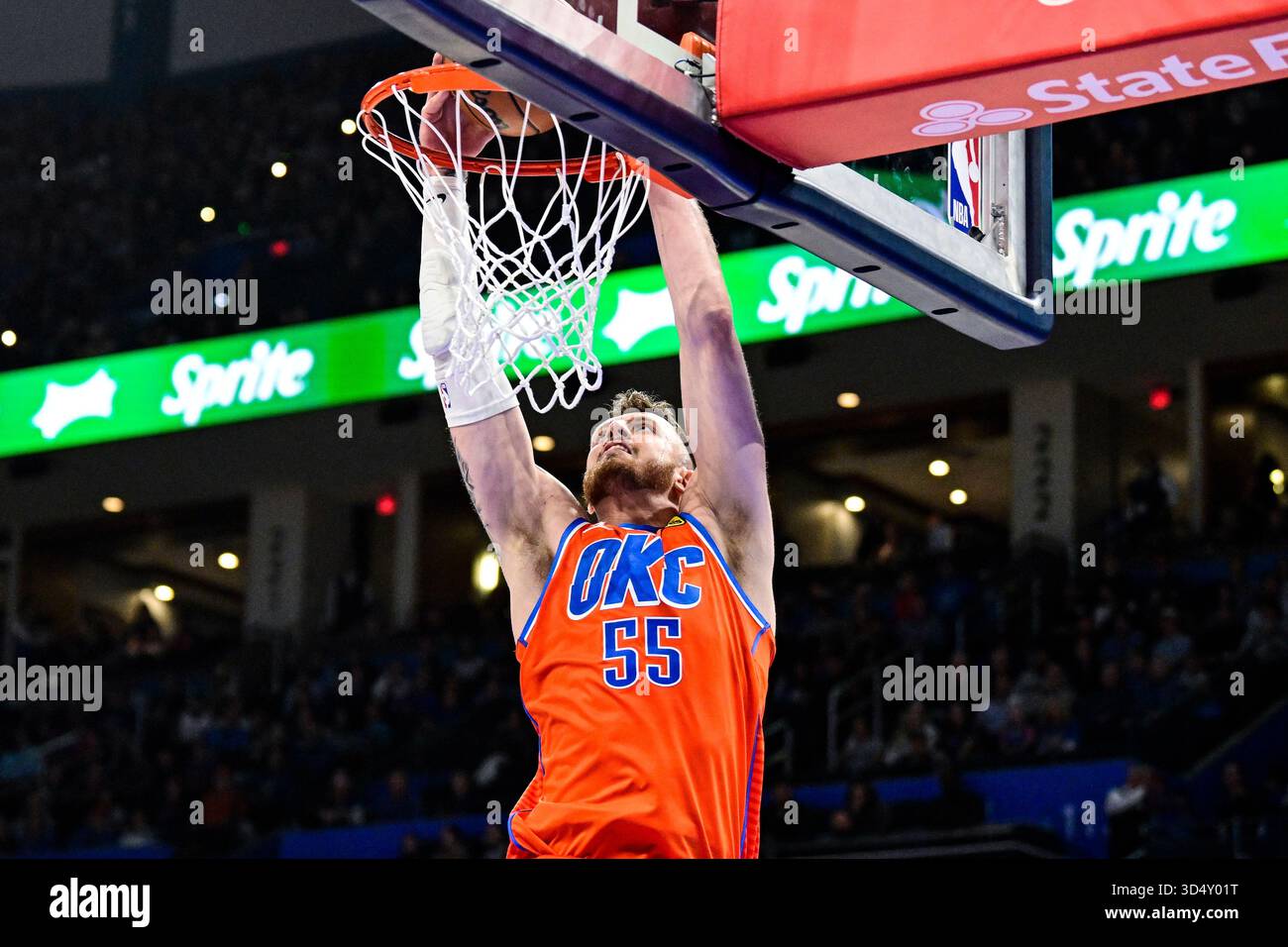 Oklahoma City Thunder center/forward Isaiah Hartenstein (55) drives the ...
