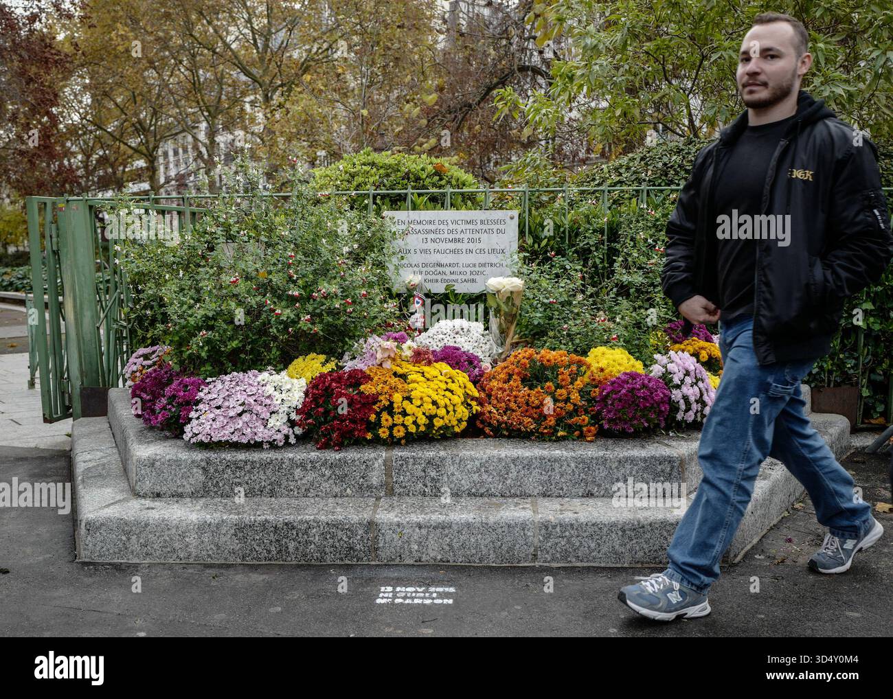 November 12, 2025, Saint Ouen, Paris, France: A commemorative plaque ...