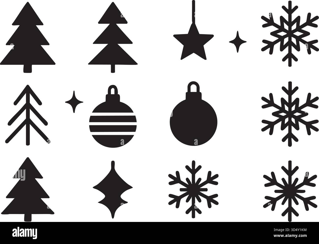 Illustration christmas greetings template Black and White Stock Photos ...