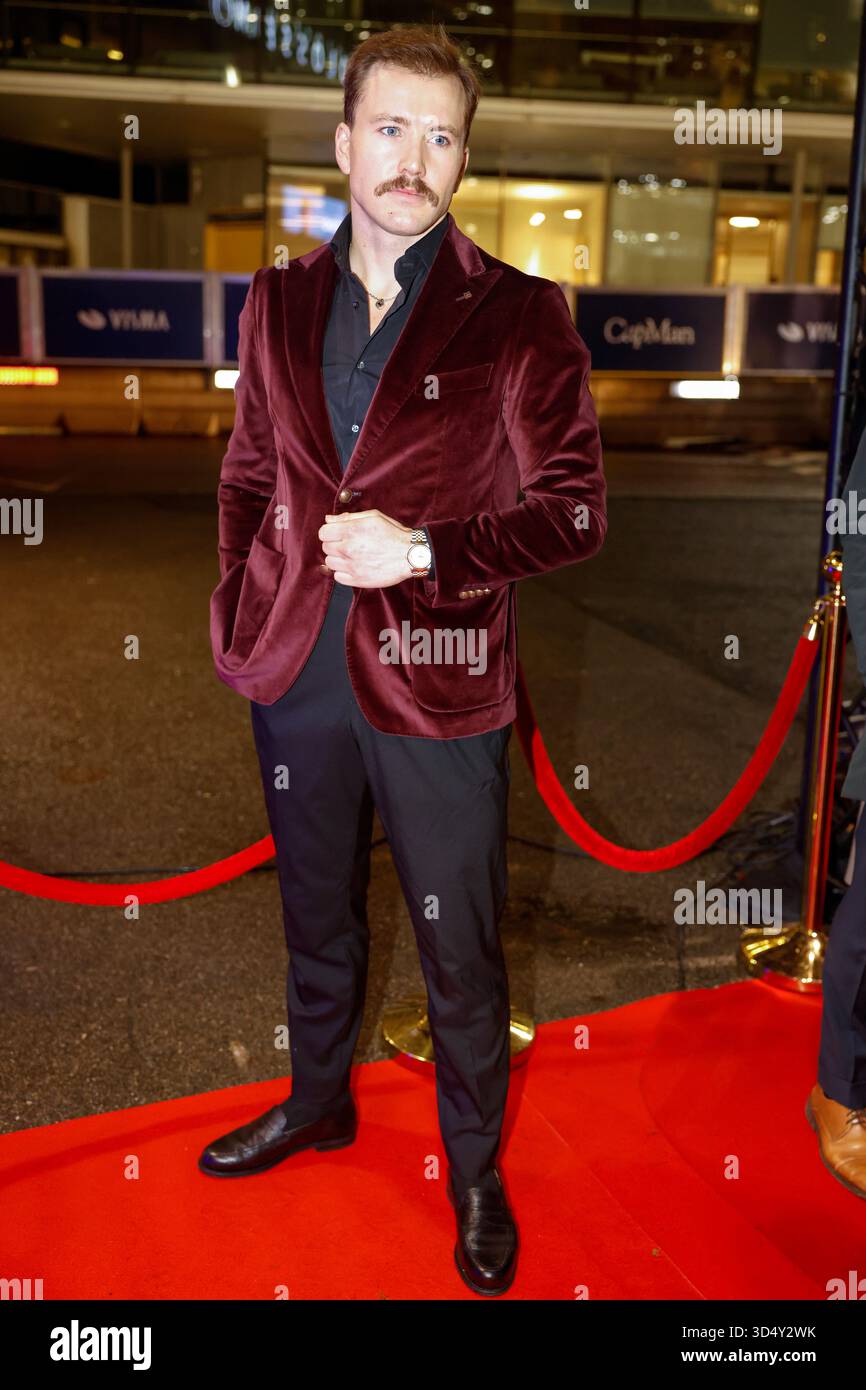 Oslo 20251112. Grunde Myhrer on the red carpet before the preview of ...