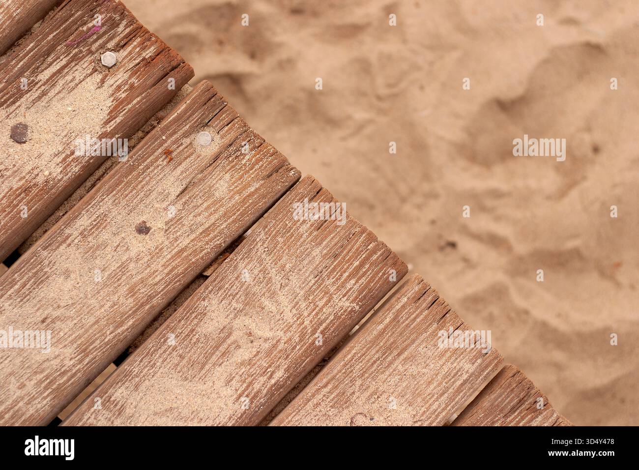 Boardwalk and Sand at the Beach Stock Photo - Alamy