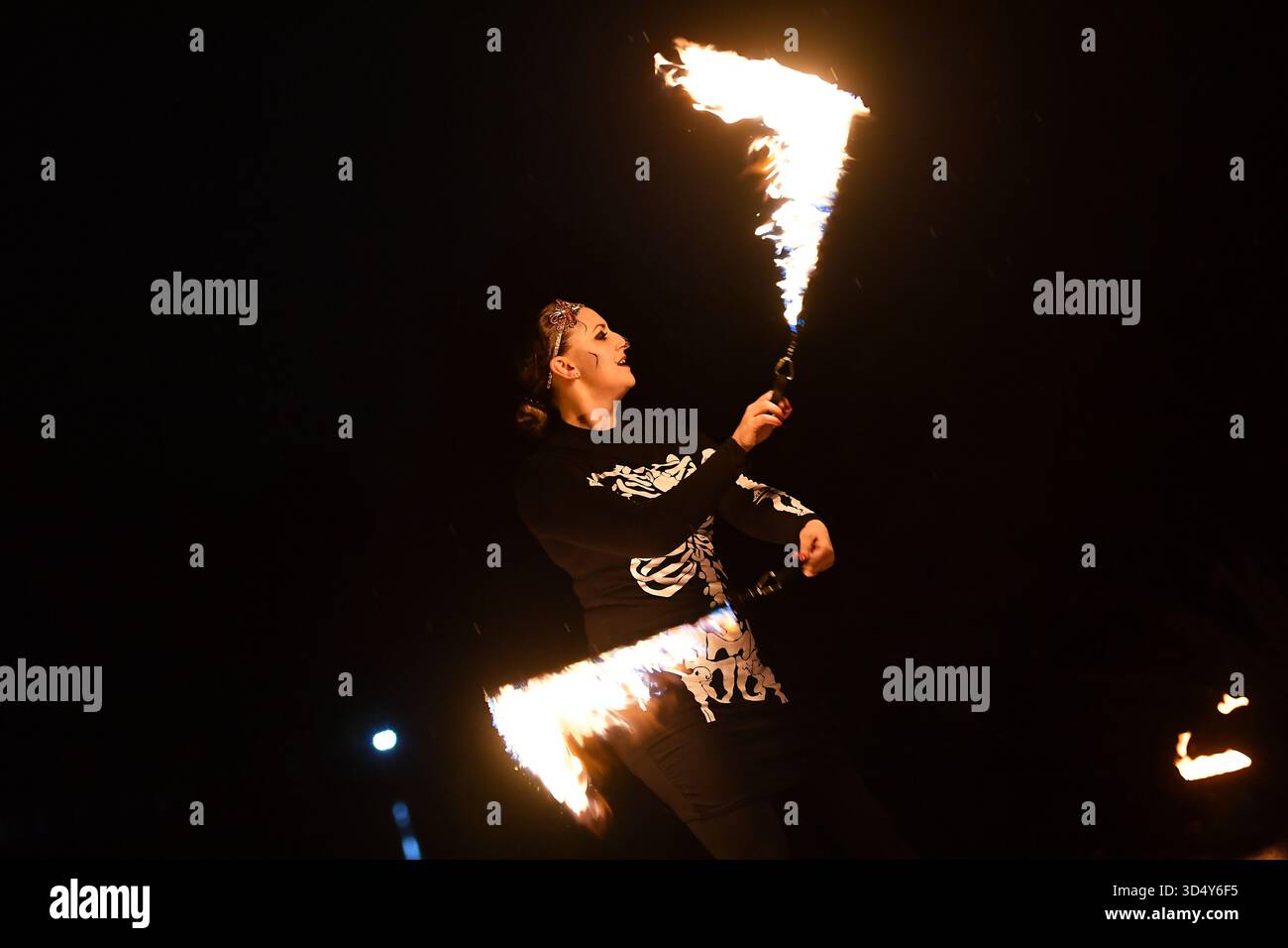 Leicester, Leicestershire, UK. 1st November 2025. Uk News. Fire Dancers ...