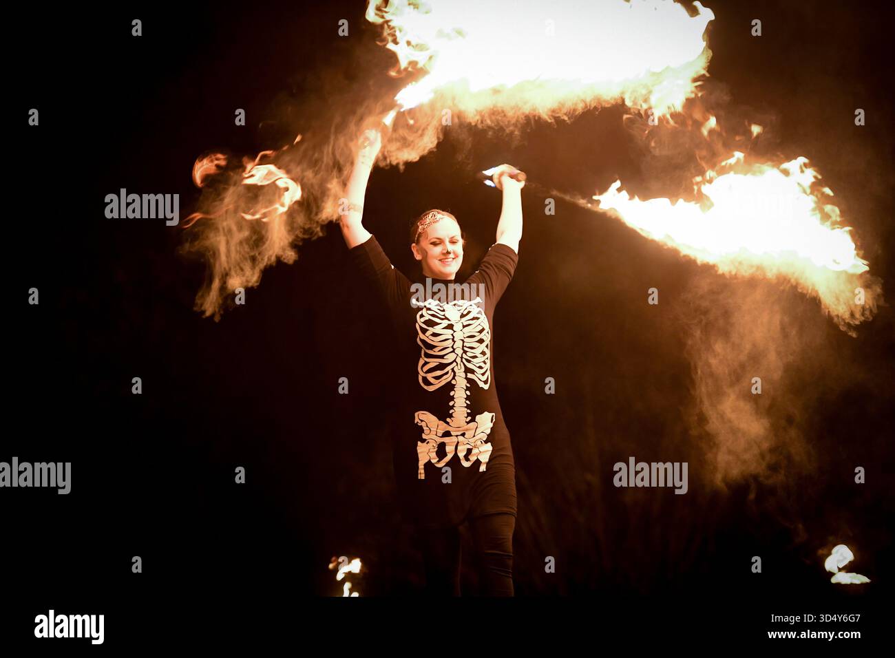 Leicester, Leicestershire, UK. 1st November 2025. Uk News. Fire Dancers ...