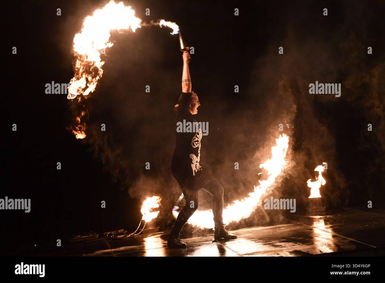 Leicester, Leicestershire, UK. 1st November 2025. Uk News. Fire Dancers ...