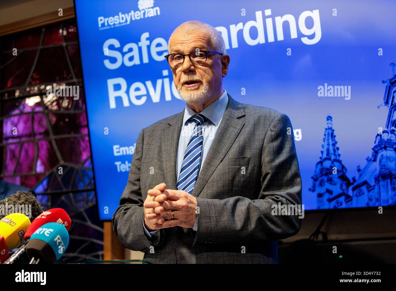 Rev Dr David Bruce speaks to the media during a press conference for ...