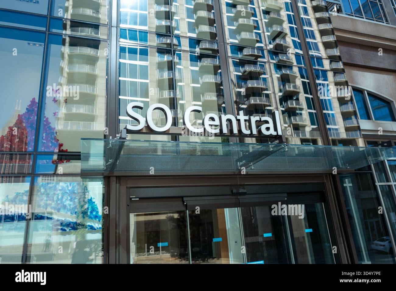 Sign on facade of building for SO Central, Atlanta, Georgia, United ...
