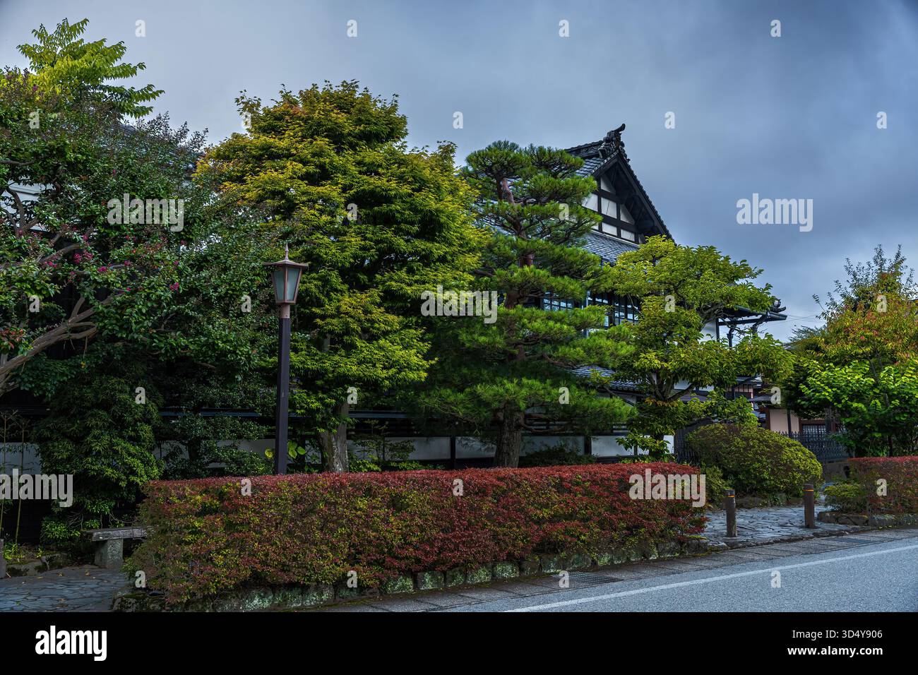 View of traditional Japanese architecture nestled behind vibrant ...