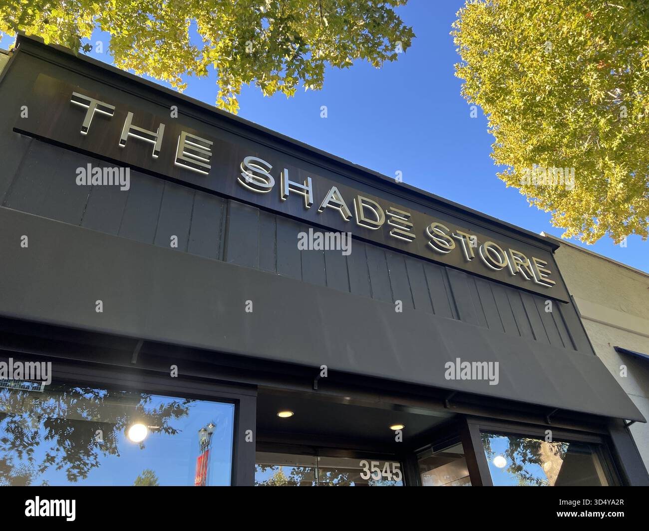 Signage for The Shade Store in downtown Lafayette, California, October ...